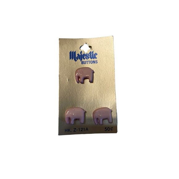 Majestic | Office | Vintage 3 Pc Pink Elephant Plastic Button Set Nwt ...